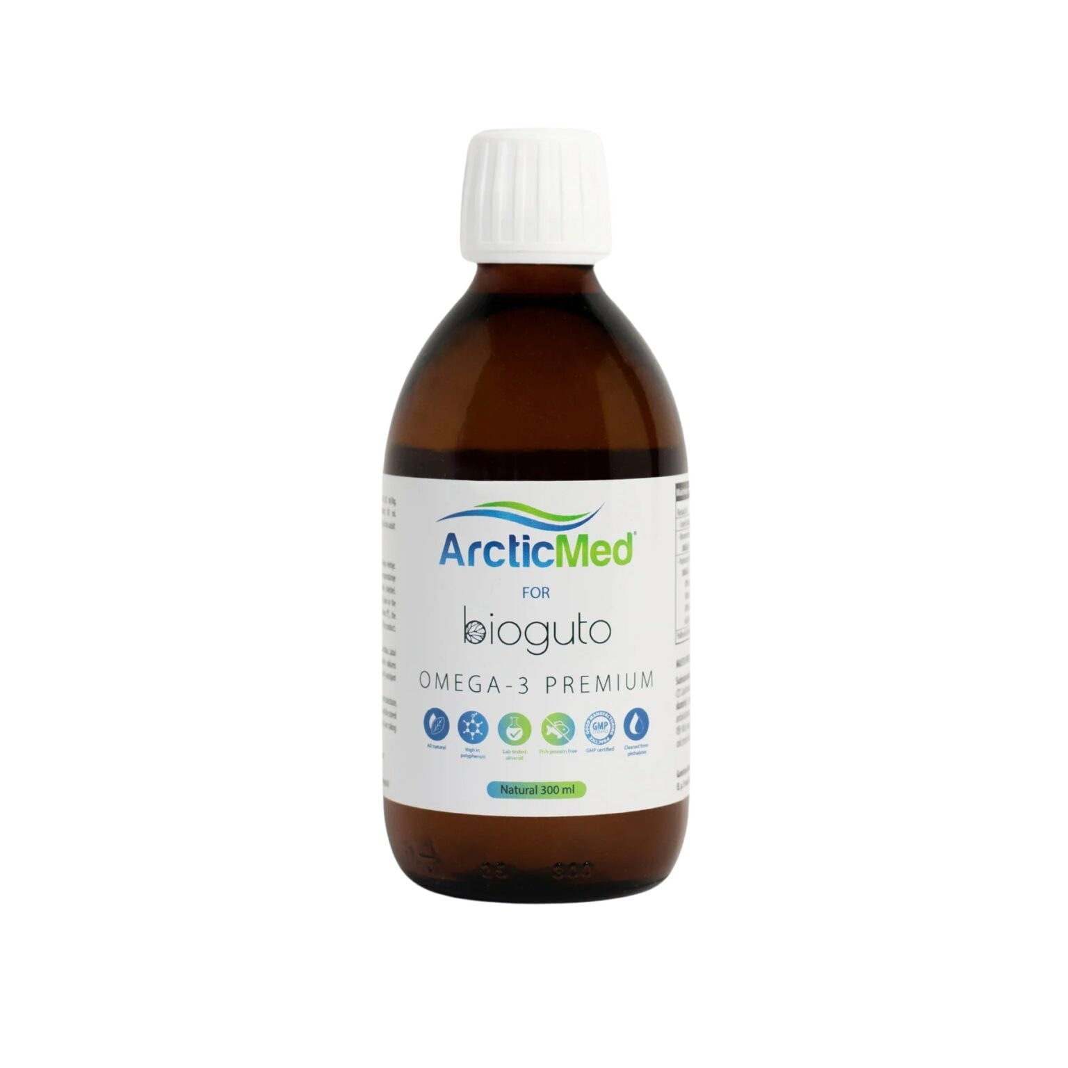 ArcticMed Omega-3 Žuvų Taukai NATURAL, Premium, 300ml – Ginekologinė Sveikata